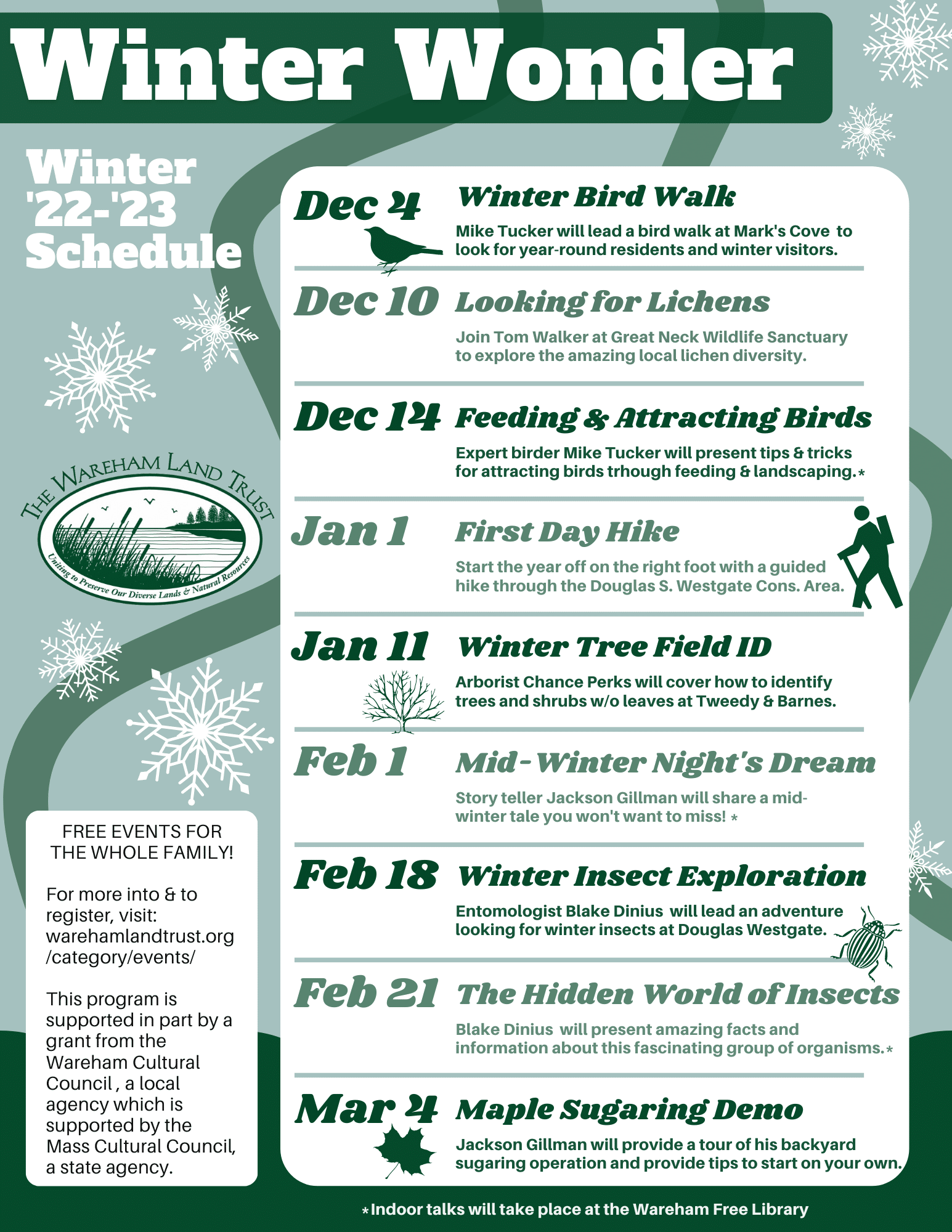 Winter Wonder Program Series (Dec – Mar) – Wareham Land Trust